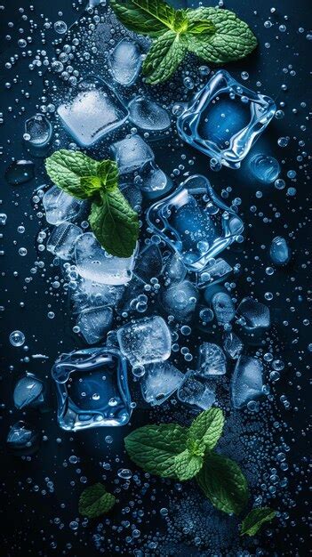 A Glass Filled With Water And Ice Cubes Premium Ai Generated Image