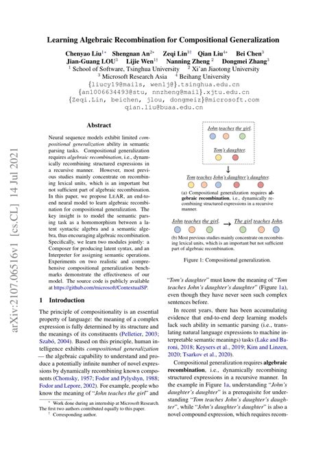 Pdf Learning Algebraic Recombination For Compositional Generalization