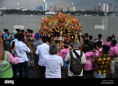 India West Bengal India 24th Oct 2023 Durga Idol Immersion