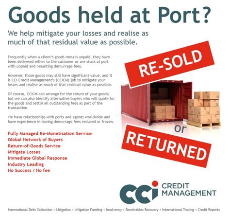 Cci Credit Management Ltd Ccicm On Linkedin Goods Stuck At Port
