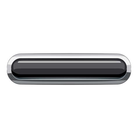 Premium Vector Black Rectangular Button Icon Cartoon Illustration Of