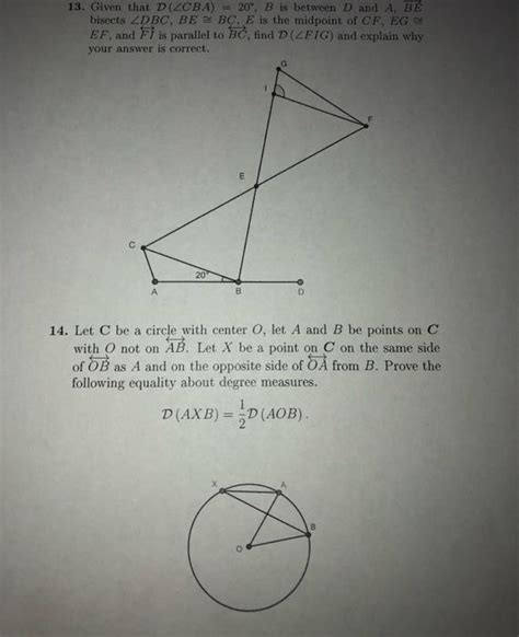 Solved Given A Circle With Center O And Points A B And Chegg