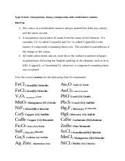 Type Ii Ionic Compounds Multivalent Docx Type Ii Ionic Compounds Binary Compounds With