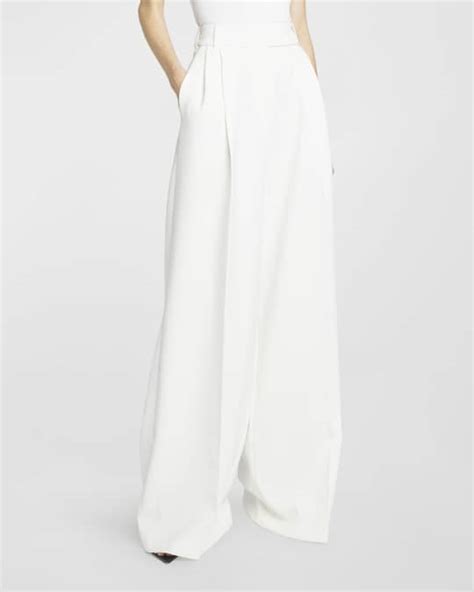 Alexandre Vauthier High Rise Pleated Wide Leg Pants Neiman Marcus