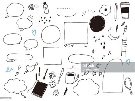 흑백 모노톤 선 그리기 흑백 모노톤 및 선 드로잉의 삽화 필기 패션 잡지 패션 귀여운 0명에 대한 스톡 벡터 아트 및 기타 이미지 Istock