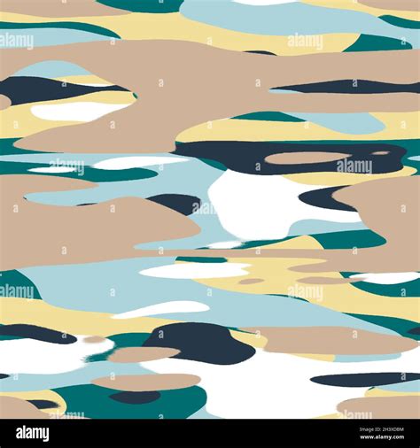 Seamless Colorful Happy Camoflauge Inspired Surface Pattern Design For