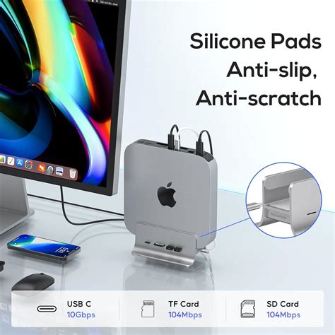 PULWTOP USB C Hub For Mac Mini 5 In 1USB Hub Adapter Support M 2 NVMe