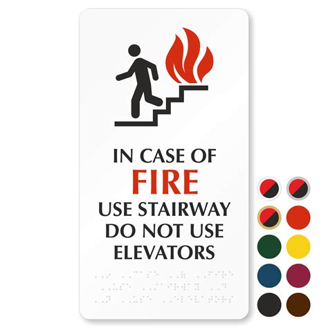 Custom ADA Braille Stairwell Exit Sign Emergency Exit Signs
