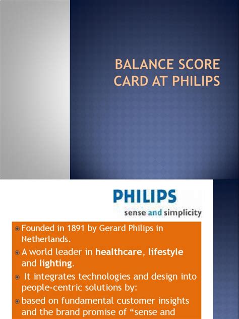 Balance Score Card At Philips Pdf Philips Strategic Management