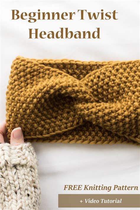 FREE Seed Stitch Twisted Headband Knitting Pattern Knit Headband