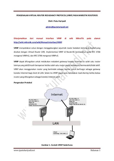 pengenalan virtual router redudancy protocol vrrp pada mikrotik rou…