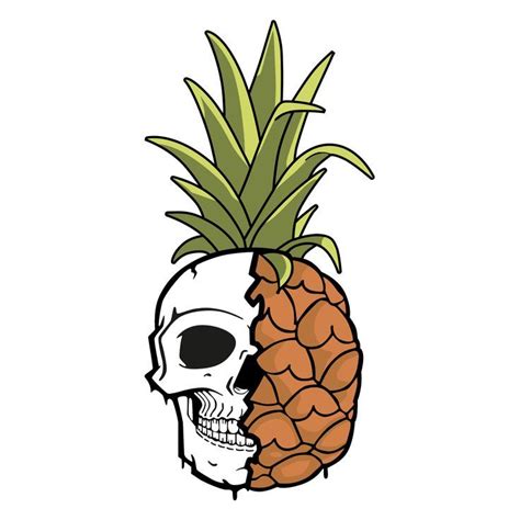 Download Pineapple And Skull Vector Work Ai Eps Pdf Svg Etsy In 2022