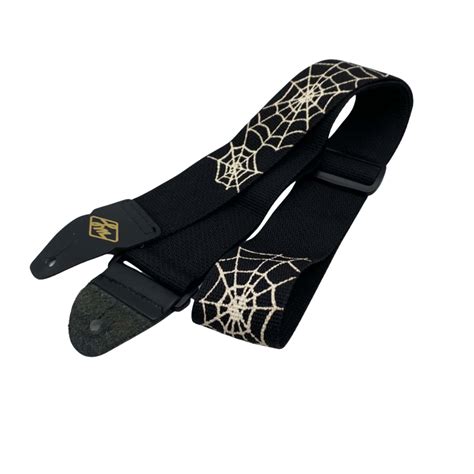 Cobweb Pattern Black And White Guitar Strap S