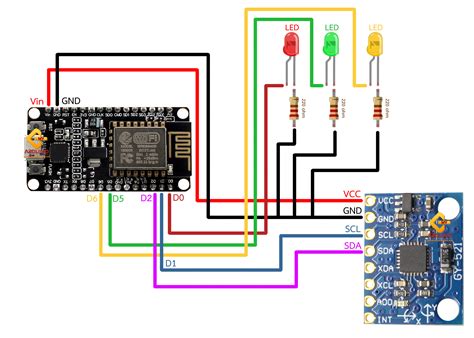 สอนใชงาน NodeMCU ESP826 เซนเซอรตรวจจบความเอยง 3 แกน GY 521 MPU6050