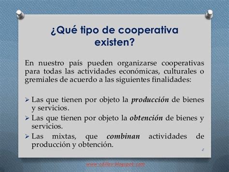 Tipos De Cooperativas