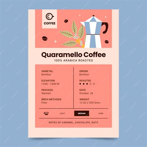 Premium Vector Hand Drawn Coffee Label Design Template