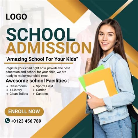 School Admission Template Ads Postermywall