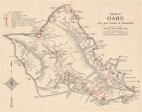Old Map Of Oahu Hawaii 1921 Fine Reproduction Large Map Etsy
