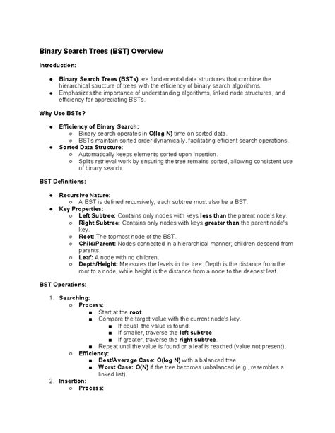 Binary Search Trees Bst Overview Binary Search Trees Bst Overview