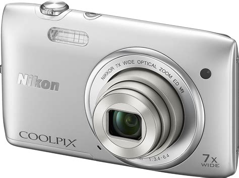 Nikon Coolpix S3500 (Silver) 20.1-megapixel digital camera with 7X ...