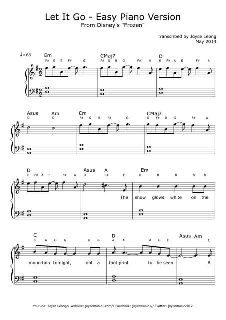 Let It Go Easy Piano Pdf