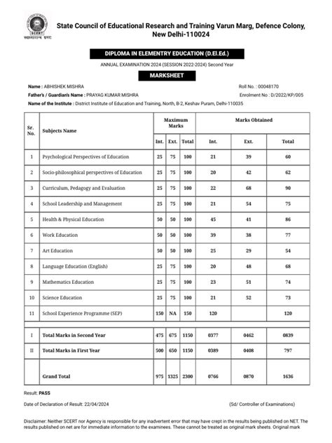 Result Deled 2nd Year Pdf