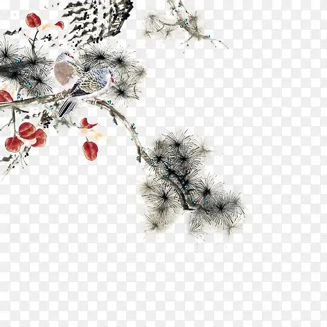 水墨花鸟PNG图片素材下载 图片编号qankmvxv 免抠素材网