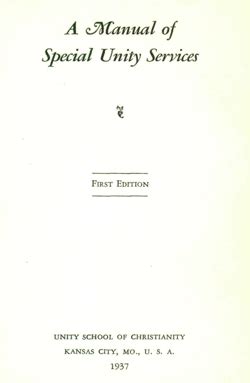 A Manual Of Special Unity Services 1937 Fillmore Faith