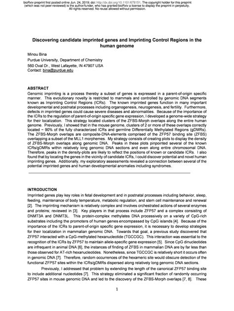 Fillable Online Discovering Candidate Imprinted Genes And Imprinting
