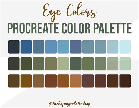 Cute Eye Color Procreate Color Palette Lettering Digital Art Ipad