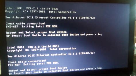 Check Cable Connection Pxe M0f Exiting Intel Pxe Rom Microsoft Community