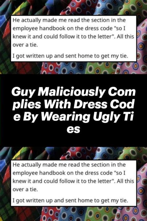 Guy Maliciously Complies With Dress Code By Wearing Ugly Ties Artofit