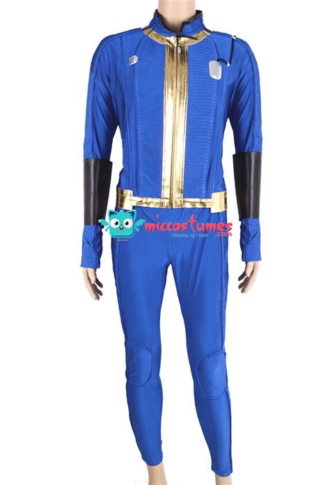 Fallout 4 Male Sole Survivor Nate Cosplay Costume Adult Vault Jumpsuit