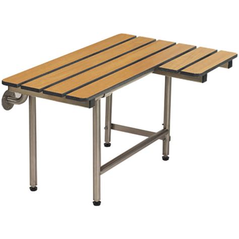 Freedom Ada Shower Seat With Legs Phenolic Teak Left 26 X 22½