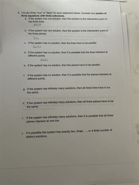 Solved 10 ﻿pts ﻿write True Or False For Each Statement