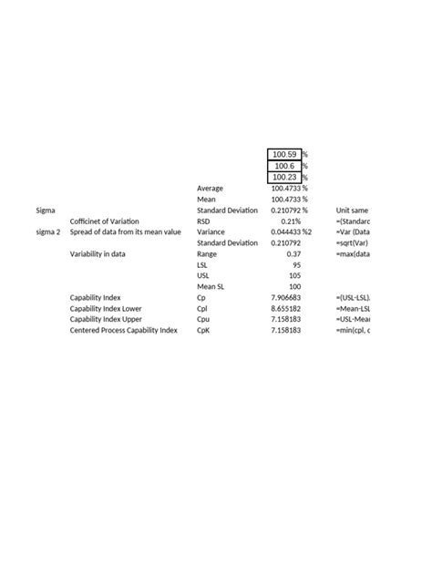 Cpk Cpl Pdf Standard Deviation Sampling Statistics
