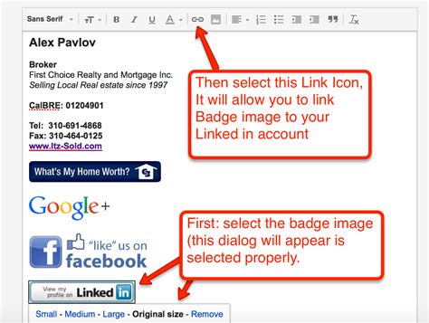 How To Add Linkedin Profile Badge To Gmail Signature 1 Listing Commission