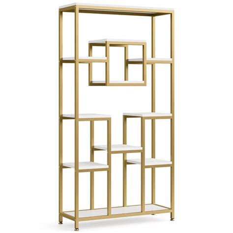 Tribesigns 71 Tall Bookshelf 11 Tier Geometric Cubed Bookcase