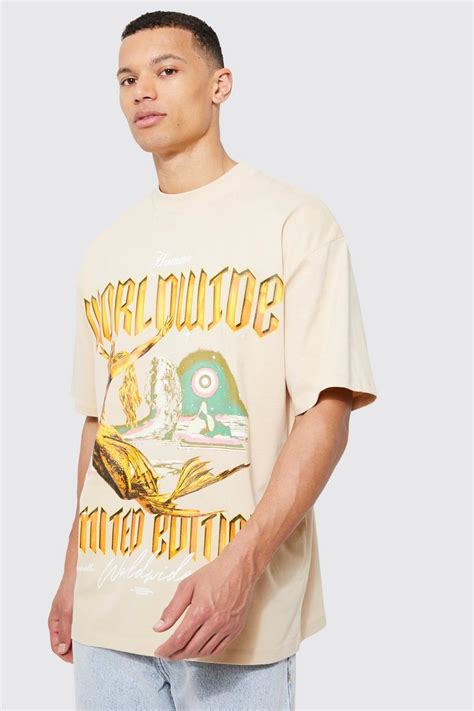 Tall Oversized Worldwide Graphic T Shirt Boohoo