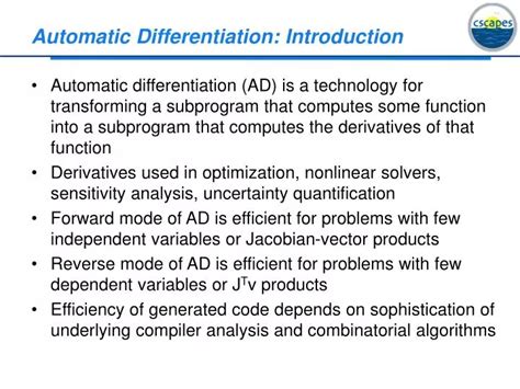 ppt automatic differentiation introduction powerpoint presentation