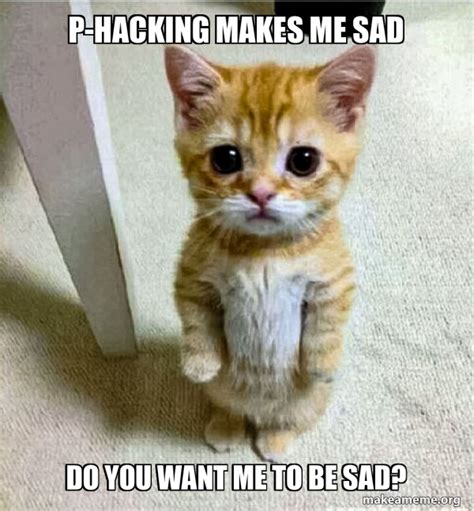 P Hacking Makes Me Sad Do You Want Me To Be Sad Cute Cat Standing
