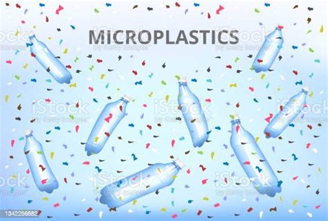 Vector Illustration Of Microplastics Very Small Pieces Of Plastic