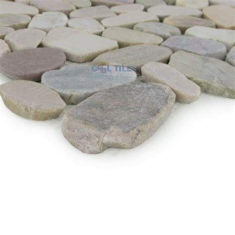 Flat Pebbles Collection Mesh Backed Sheet In Sienna By Spa Tile