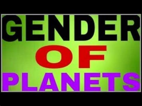 Gender Sex Of Planets In Astrology YouTube