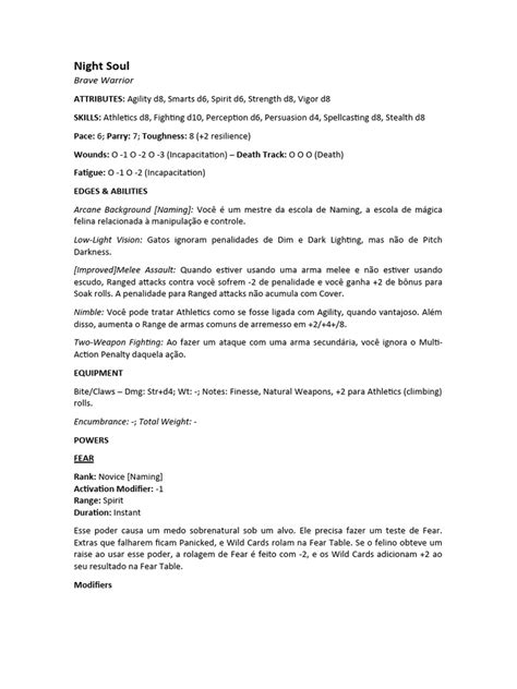 Namer Character Stats Pdf