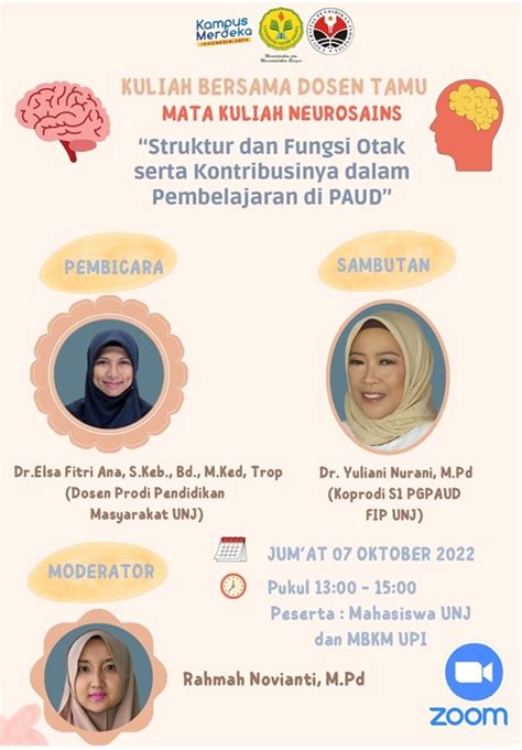 Kuliah Bersama Dosen Tamu pada Mata Kuliah Neurosains – PGPAUD FIP UNJ