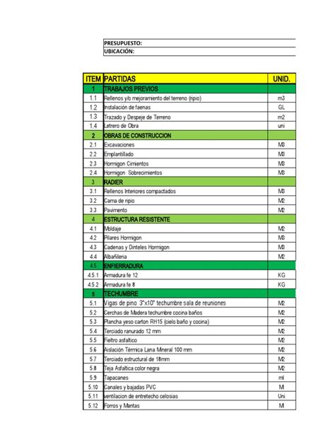 Presupuesto Pdf Materiales Edificio