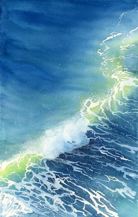 Акварель пенная морская волна — цена 400 грн в каталоге Картины Купить