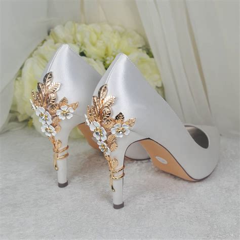 Ivory Floral Bridal Shoes With Matching Bag By Beccis Bridal Designs