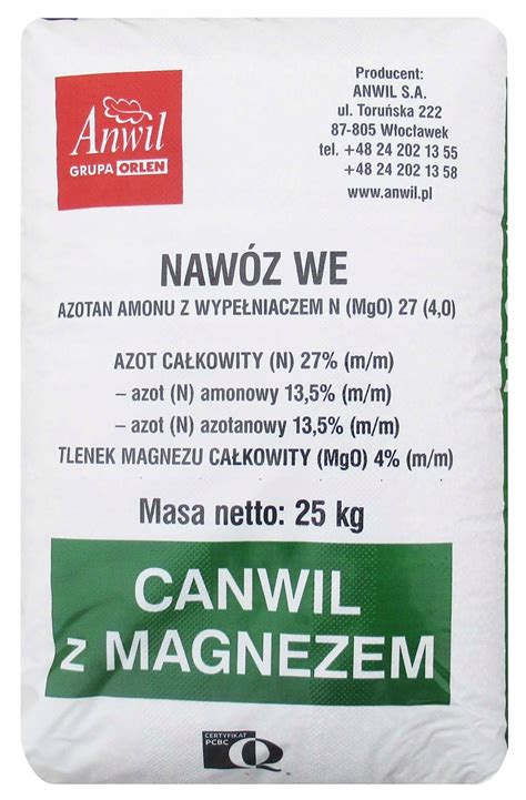 NAWÓZ AZOTOWY CANWIL Z MAGNEZEM 25KG Saletrzak 237 Cena Opinie